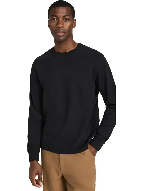FRAME Long Sleeve Crewneck Top - Noir