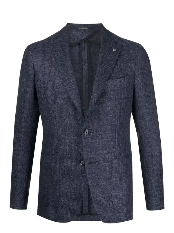 Tagliatore Single-breasted Wool-linen Blazer - Blue