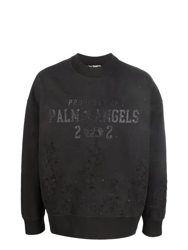 Palm Angels Logo-print Sweatshirt - Black