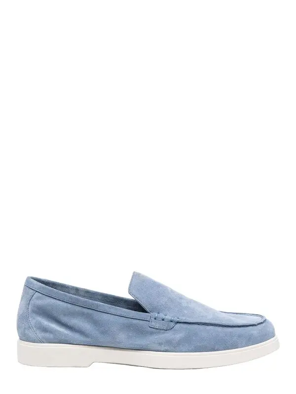 MOORER Suede Slip-on Loafers - Blue