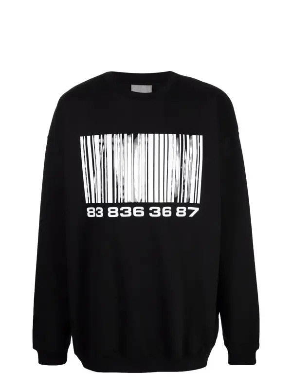 VTMNTS Bar-code Print Sweatshirt - Black
