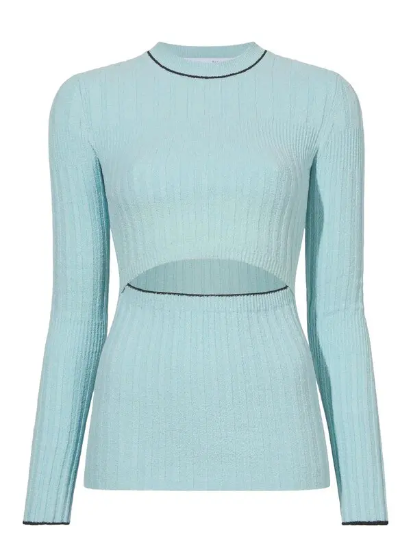 Proenza Schouler White Label Cut-out Bouclé Knit Top - Blue