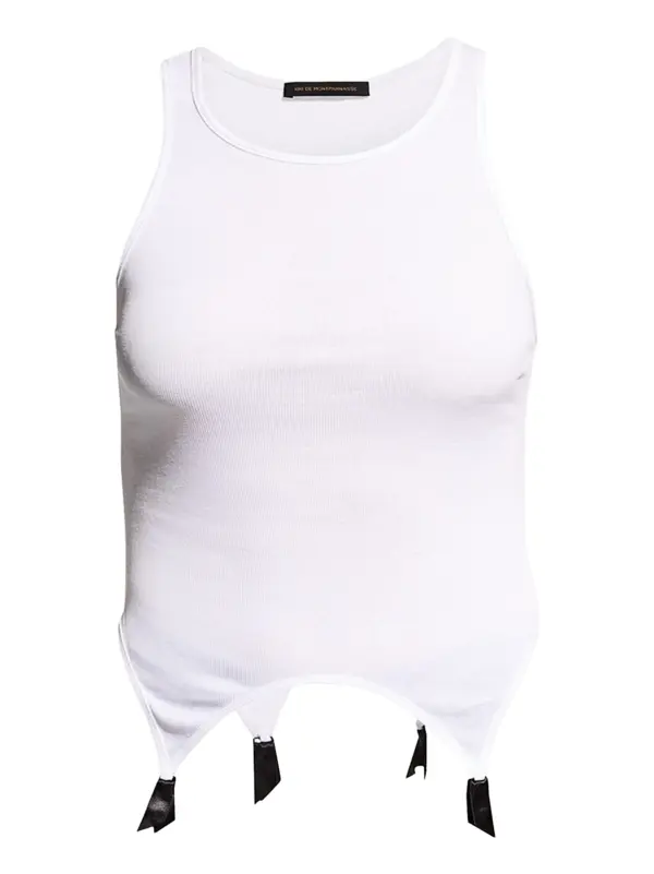 Kiki De Montparnasse Ribbed Garter Tank - White/black
