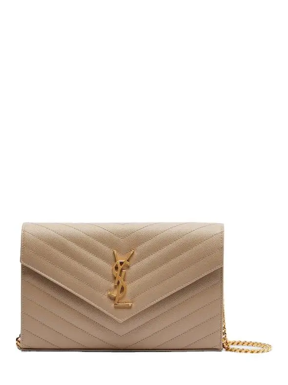 Saint Laurent Cassandre Matelassé Leather Bag - Beige