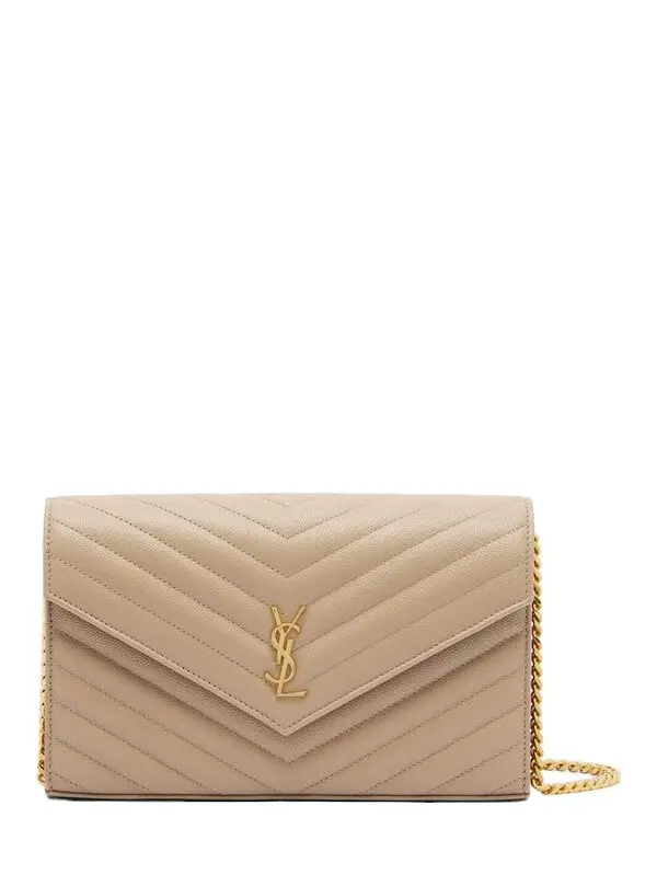 Saint Laurent Cassandre Matelassé Leather Bag - Beige