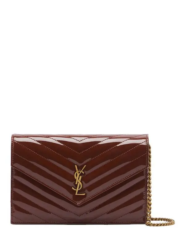 Saint Laurent Cassandre Matelassé Leather Bag - Brown