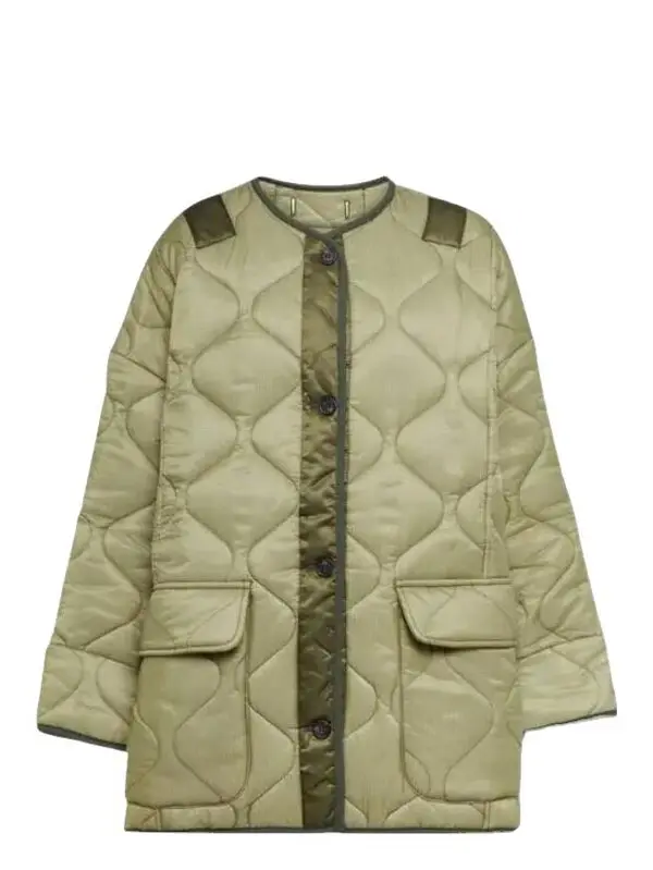 THE FRANKIE SHOP Teddy Oversized Quilted Jacket - Green