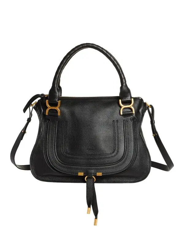 Chloé Medium Marcie Leather Satchel - Black