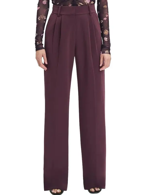 FAVORITE DAUGHTER Pinstriped Favorite Pants - Burgundy Dahlia