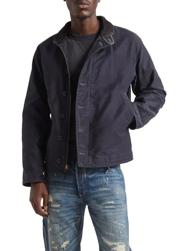 Double Rl Bower Deck Corduroy Jacket - Dark Navy