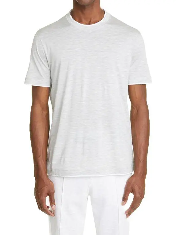 Brunello Cucinelli Slim Fit Silk & Cotton T-shirt - Cc559 Pearl Grey