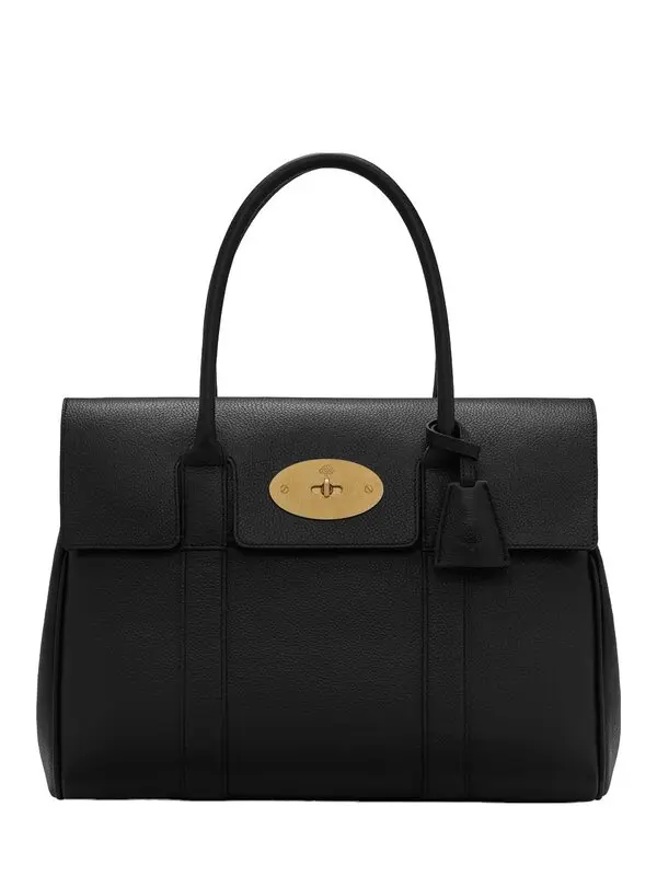 Mulberry Bayswater Grained Leather Satchel - Black/brass