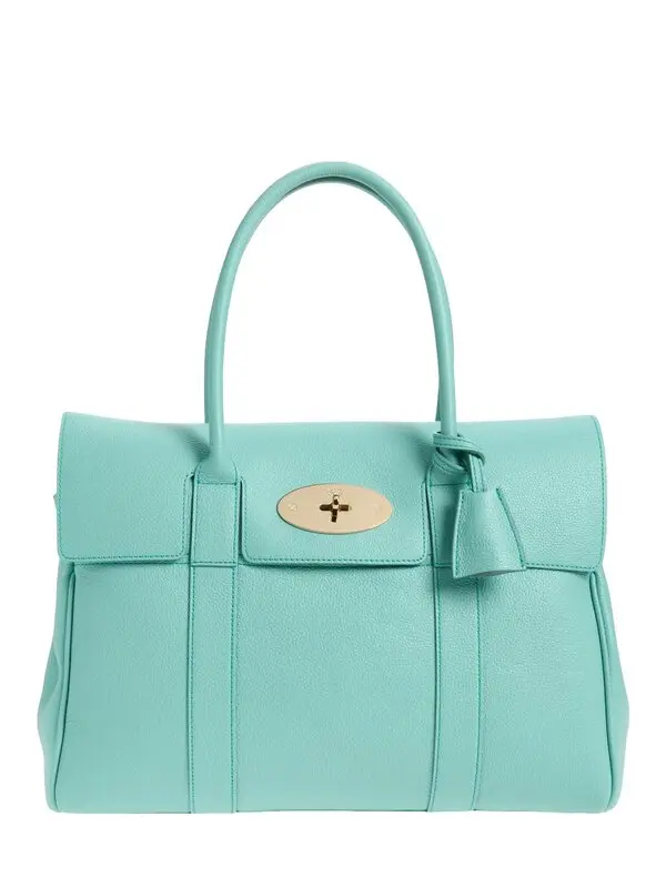 Mulberry Bayswater Grained Leather Satchel - Marina Blue