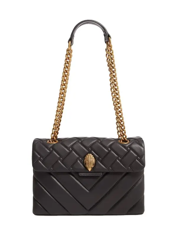 Kurt Geiger Kensington Quilted Leather Shoulder Bag - Black