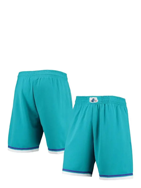 Mitchell & Ness Charlotte Hornets 1992 Hardwood Classics 75th Anniversary Swingman Shorts - Teal