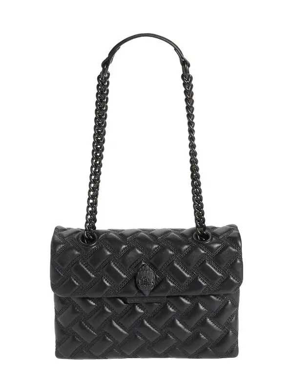 Kurt Geiger Kensington Drench Leather Shoulder Bag - Black