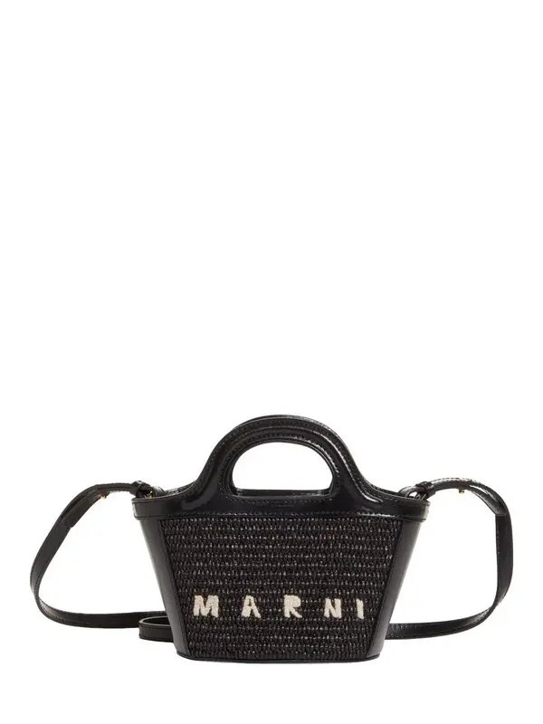 Marni Micro Tropicalia Logo Top Handle Bag - Black