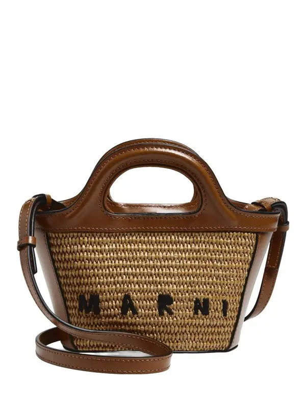 Marni Micro Tropicalia Logo Top Handle Bag - Raw Sienna