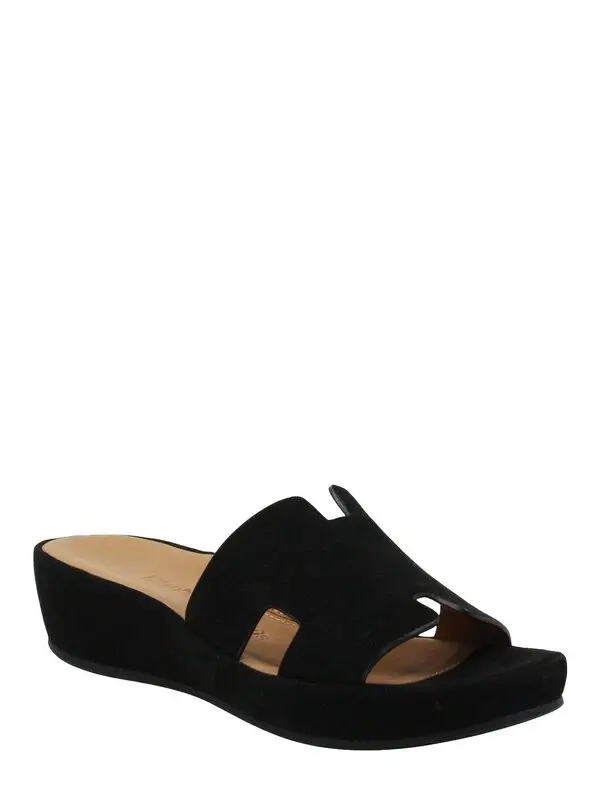 L'AMOUR DES PIEDS Catiana Platform Sandal - Black Suede