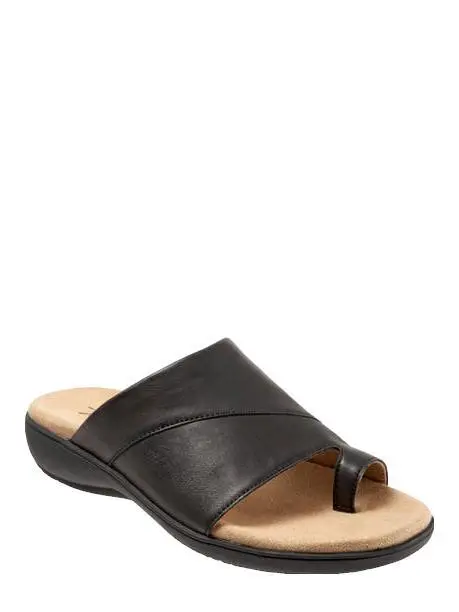 Trotters Regina Leather Slide Sandal - Black