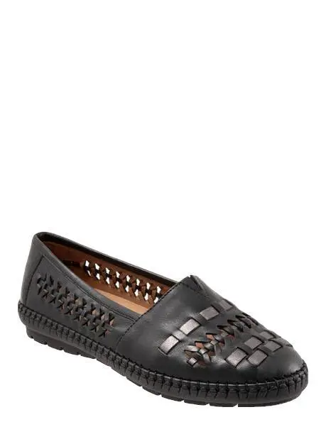 Trotters Rory Woven Flat - Black Platinum
