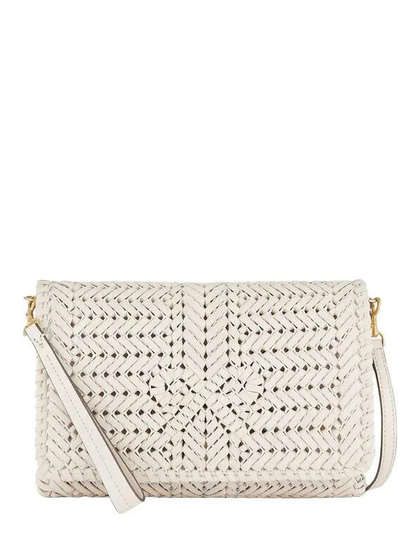 ANYA HINDMARCH Neeson Woven Leather Crossbody Bag - Chalk