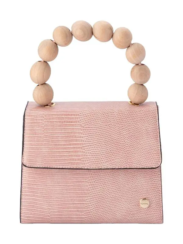 OLGA BERG Caylee Wooden Bead Handbag - Pink