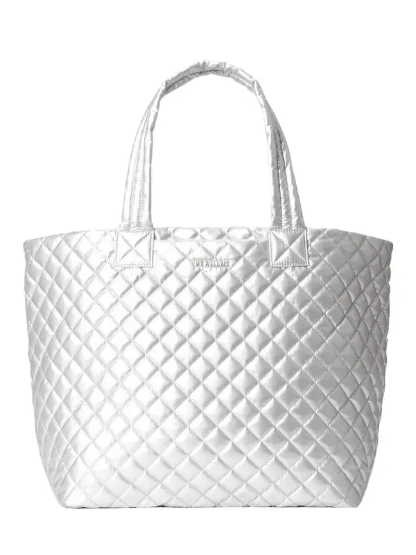 Mz Wallace Deluxe Large Metro Tote - Matte Silver