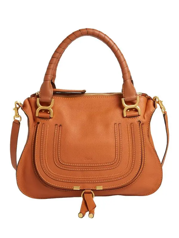 Chloé Medium Marcie Satchel - Tan Gold Hrdwre