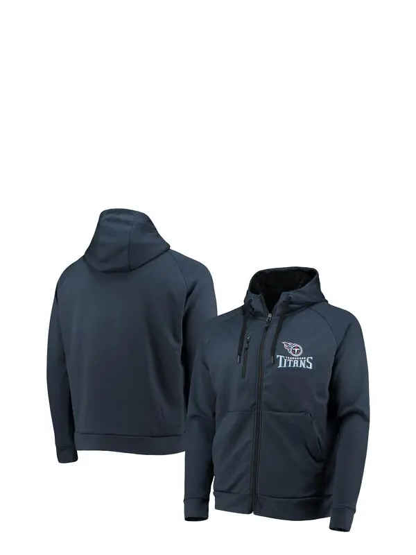 DUNBROOKE Tennessee Titans Shag Tri-blend Full-zip Raglan Hoodie - Navy