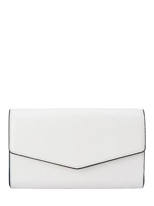 OLGA BERG Faux Leather Envelope Clutch - White