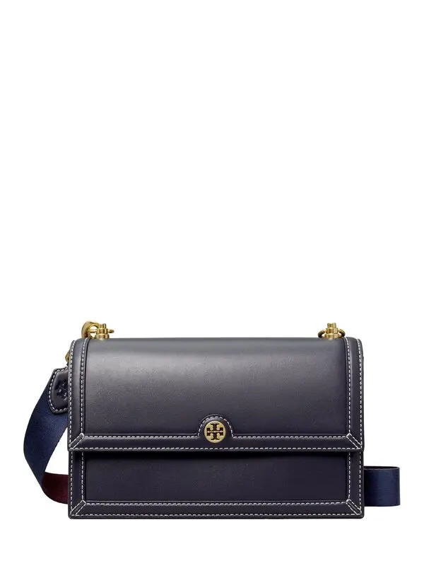 Tory Burch T Monogram Leather Shoulder Bag - Midnight