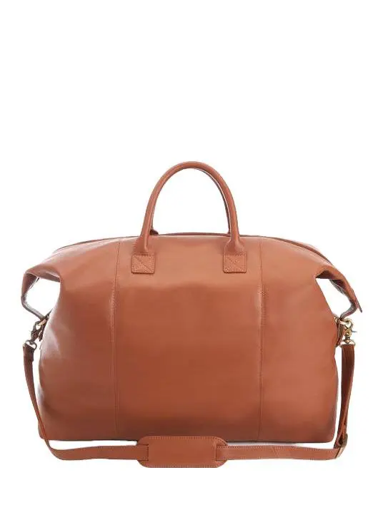 ROYCE NEW YORK Leather Duffle Bag - Tan