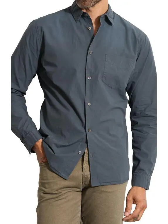 ROAN Everett Cotton Poplin Button-up Shirt - Seaport