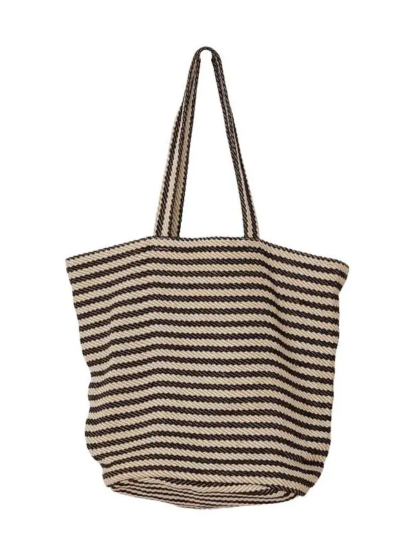 WILL & ATLAS Paris Stripe Jute Tote - Black/white