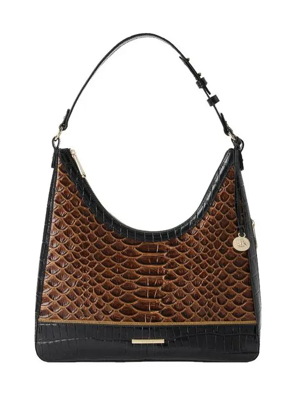 Brahmin Tabitha Croc Embossed Leather Shoulder Bag - Multi