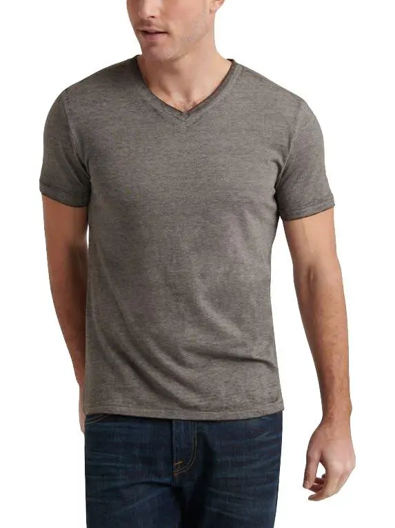 Lucky Brand Venice Burnout V-neck T-shirt - Grey