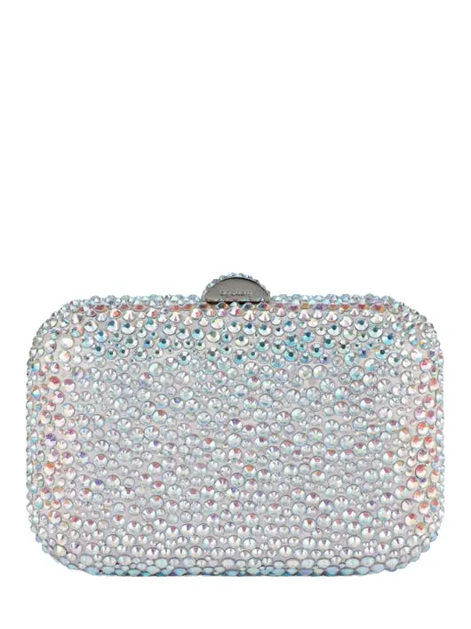 OLGA BERG Casey Hot Fix Crystal Clutch - Aurora