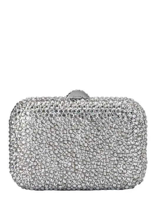 OLGA BERG Casey Hot Fix Crystal Clutch - Silver