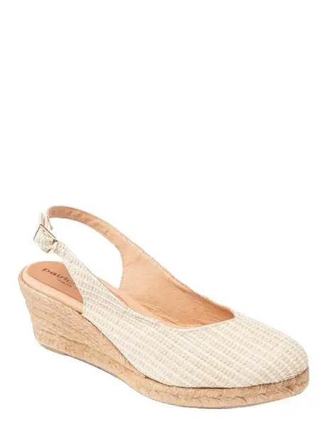 PATRICIA GREEN Poppy Slingback Espadrille Wedge - Natural Striped Raffia