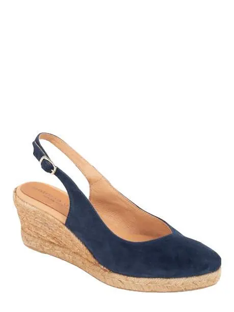 PATRICIA GREEN Poppy Slingback Espadrille Wedge - Navy