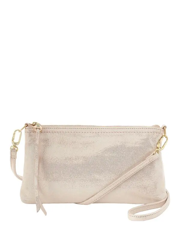 Hobo Darcy Convertible Leather Crossbody Bag - Sand Shimmer