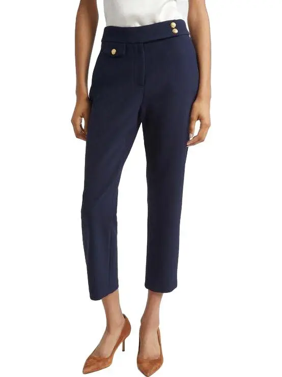 Veronica Beard Renzo Cropped Trousers - Navy