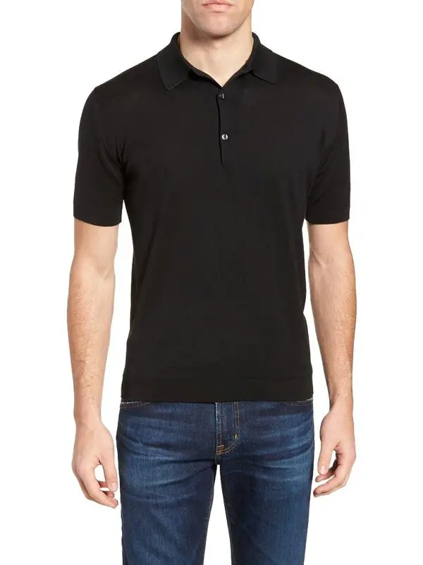 John Smedley Jersey Polo - Black