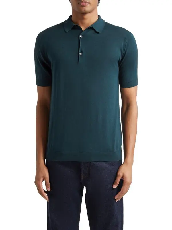 John Smedley Jersey Polo - Rainforest