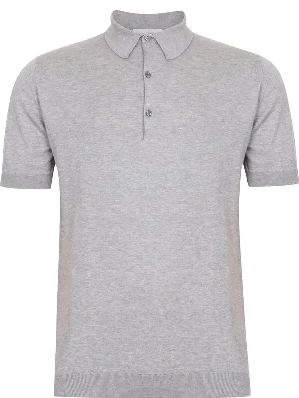 John Smedley Jersey Polo - Silver