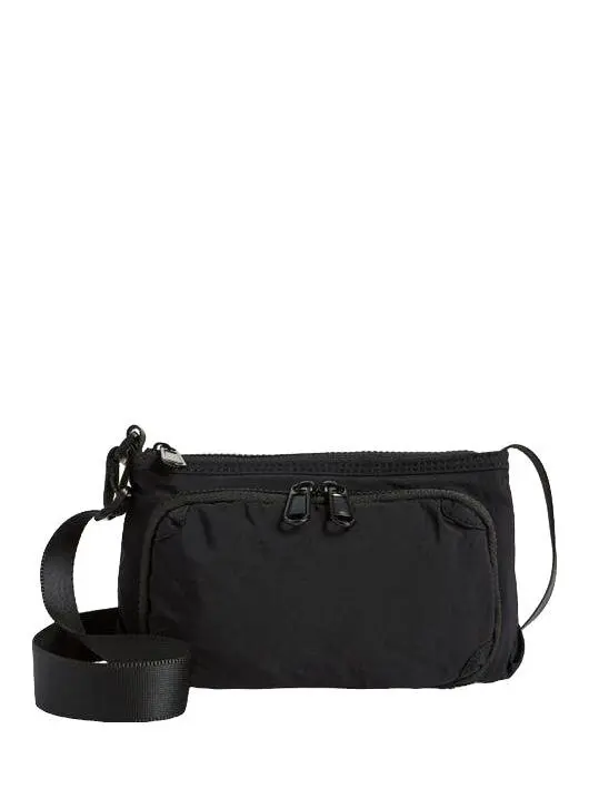 STREET LEVEL Nylon Crossbody Bag - Black
