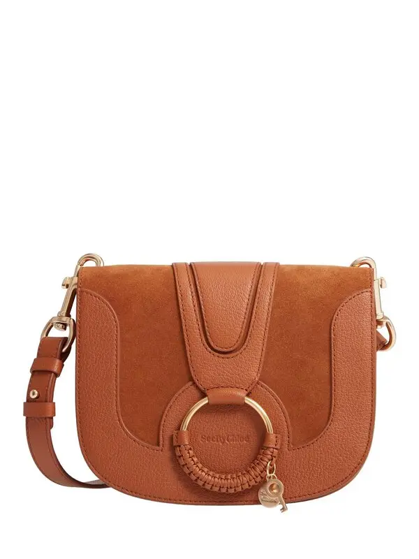 See By Chloé Hana Suede & Leather Shoulder Bag - Caramello