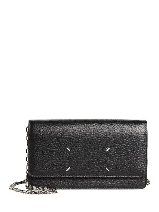 MAISON MARGIELA Leather Wallet On A Chain - Black