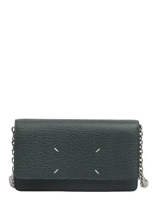 MAISON MARGIELA Leather Wallet On A Chain - Bottle Green